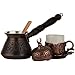 Amazon.com | DEMMEX 6 Pcs Turkish Greek Coffee Set for 1 with Engraved ...