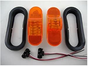 Amazon.com: CTW Amber 18 LED 6" Oval Truck Semi Trailer Mid Turn Signal ...