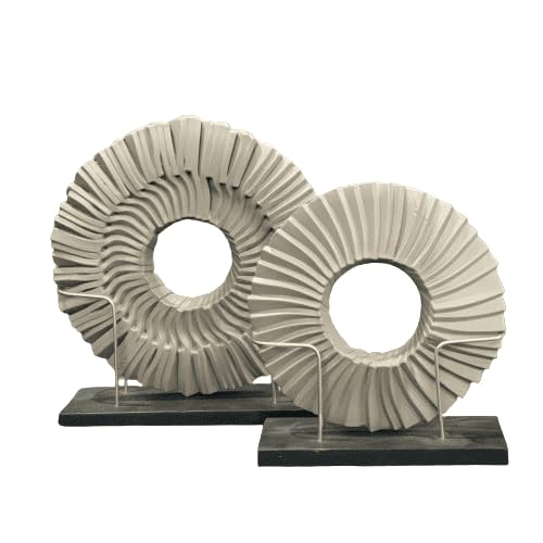 Amazon.com: Decorative Disk Object with Stand, Disk Sculpture Set of 2 ...