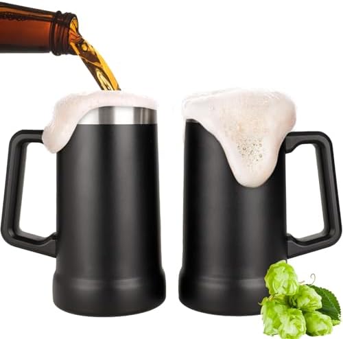 JZCQZCXB 2 Piezas Tarro Cervecero de Acero Inoxidable, Tarro de Cerveza ...