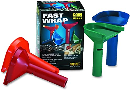 Snapklik.com : Coin Sorter Tubes, 4 Colour-Keyed Tubes Durable Moulded ...