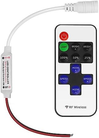 RF Mini Wireless Remote Controller for Single Color 3528 5050 LED Strip ...