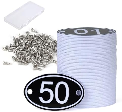 Amazon.com : NumRealm Table Numbers Locker Cabinet Number, Oval ABS ...