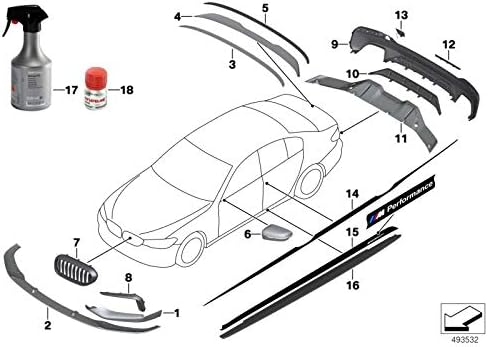 BMW Genuine M Performance Front Bumper Grille Finish Molding Right ...
