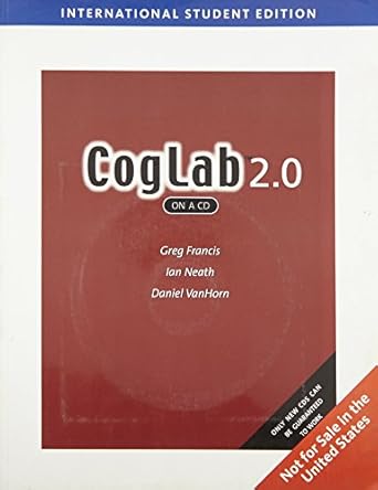 CogLab on a CD, Version 2.0, International Edition : Francis: Amazon.in ...