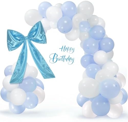 Amazon.com: Gejoy Blue Bow Party Balloon Birthday Decorations, 60 Pack ...