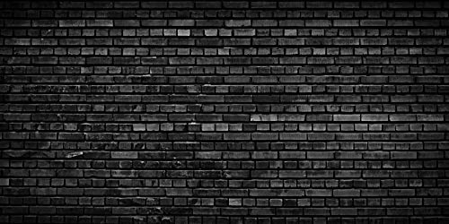Laeacco 12x6.5ft Black Brick Wall Backdrop Vinyl Dim Color Tone Rough ...