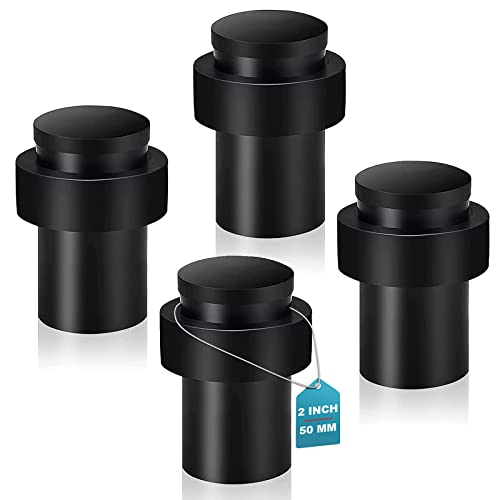 KOLAKO Door Stoppers, Floor Door Stops, (2 Inch) Black Matte Modern ...