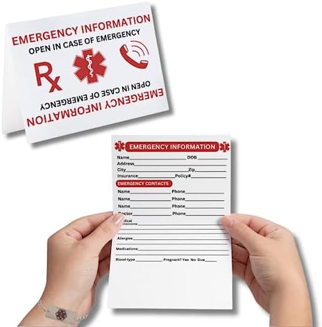 Amazon.com : Medication List Wallet Card Emergency Contact ID Card ...