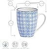Nicola Spring Hand-Printed Mug - 330ml - Navy, Orange & Blue - Pack of ...