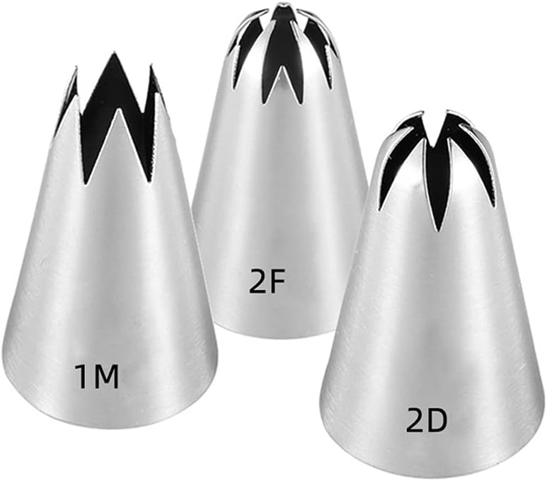 Amazon.com: Lbaixjj Large Icing Piping Tips, 3 Pcs, Silver, Open Star ...