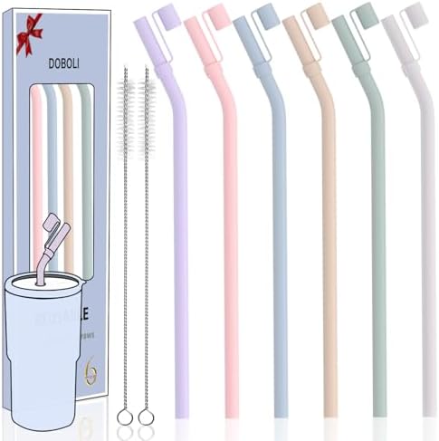 Amazon.com: Doboli 10 inch Silicone Reusable Bendy Straw Flexible ...