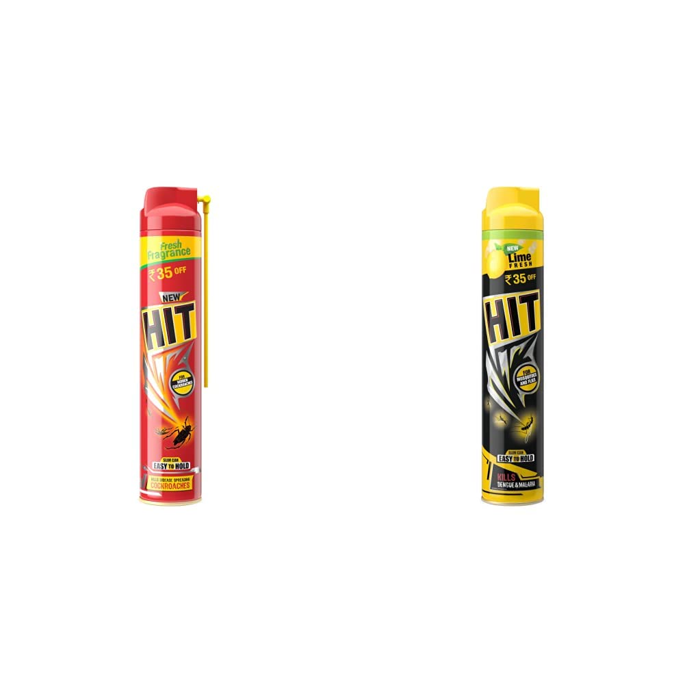 HIT Spray Crawling Insect Killer (400ml, Red) & Lime Flower Insect ...