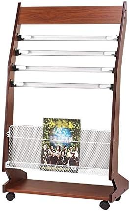 Amazon.com: Modern Wooden and Iron Newspaper Stand Trolley with 4 Tier ...