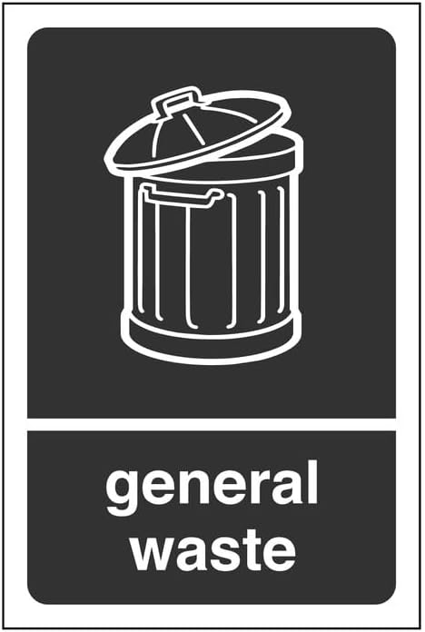 General waste stickers - safety signs(Pack of 2) - High tack self ...