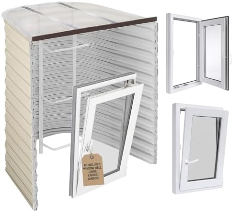 Egress Window Well Kit - 55"Lx36"Wx48"D Includes Right Swing, Tilt ...