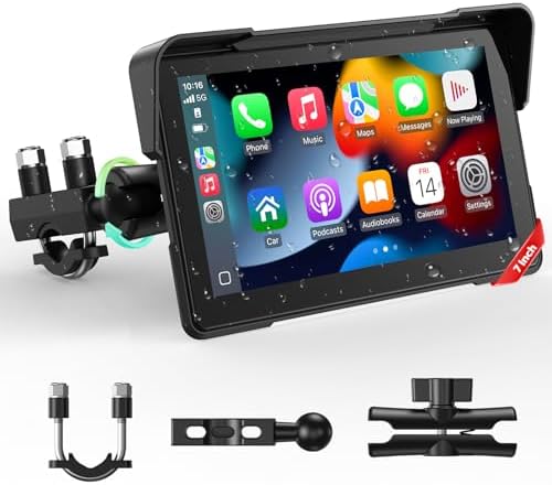 Carpuride W702B Schermo GPS Carplay per moto, con supporto ...