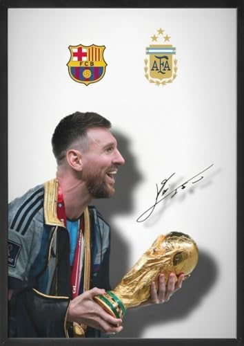 FRAMEX Lionel Messi World cup Winning Signed Poster, Wall Decoration ...