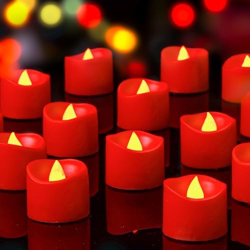 Amazon.com: SingTok 48 Pack LED Red Tea Light Battery Operated ...