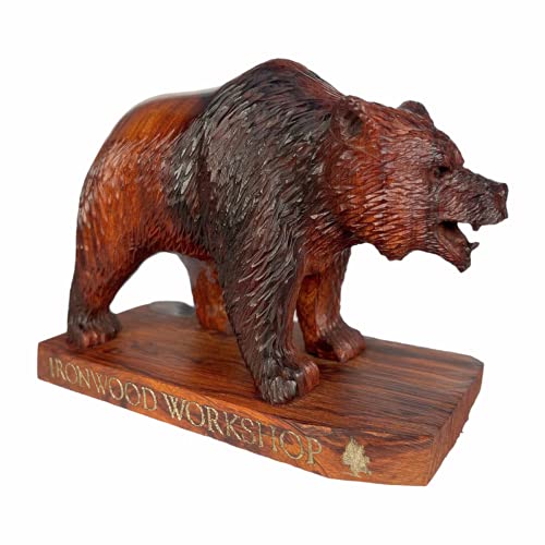 Artesanía de palo fierro con figura de Oso muy detallado : Amazon.com ...