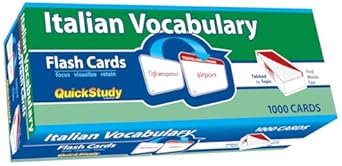 Amazon.com: Italian Vocabulary Flash Cards (1000 cards): a QuickStudy ...
