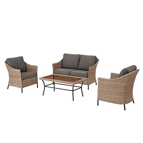 StyleWell Kendall Cove 4-Piece Steel Patio Conversation Outdoor Seating ...