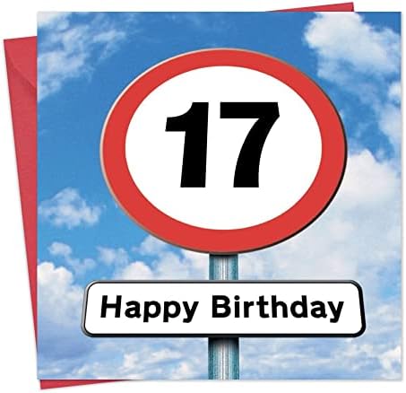 Twizler 17th Birthday Card For Teenager - Roadsign - 17 Year Old Card ...