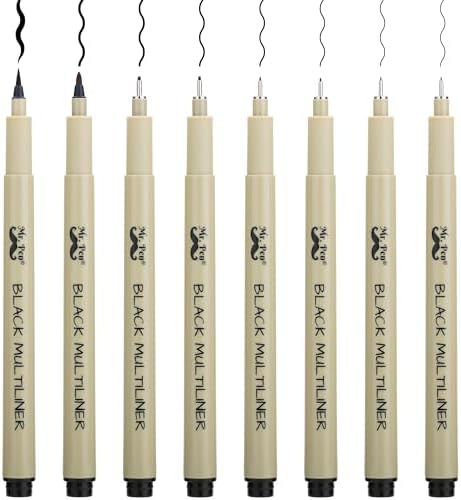 Amazon.com : Micro Fineliner Drawing Art Pens: 12 Black Fine Line ...