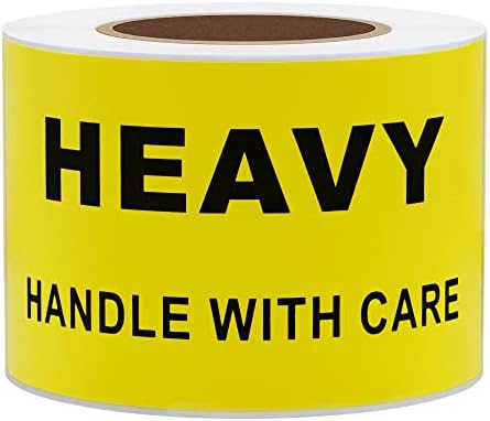 Hylabelest Heavy Warning Stickers 2x4 Inch Yellow Heavy Handle with ...