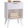 Amazon.com: YAUKOMEL Fluted Night Stand with Opening Storage,Mid ...
