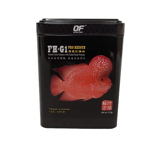 MR TRADERS Ocean Free FH-G1 PRO REDSYN (120 g) Aquarium Flowerhorn Fish ...