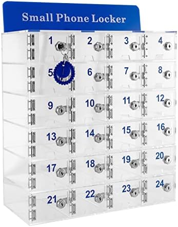 Amazon.com: 24 Slots Cell Phone Storage Box, Acrylic Cell Phone Lockers ...