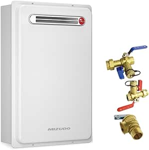 MIZUDO Propane Gas Tankless Water Heater 5.1 GPM, 120,000 BTU, Outdoor ...