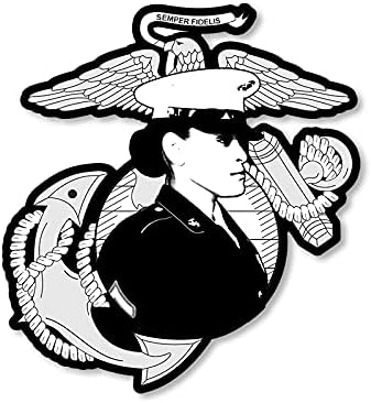 Amazon.com - US Marine Corps Logo with Female Marine Shaped Sticker ...