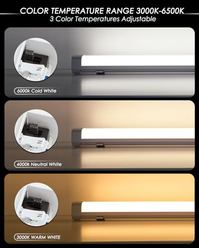 Allesin 2 Packs LED Batten Lights 5ft 60w IP65, 3 Color Temperatures ...