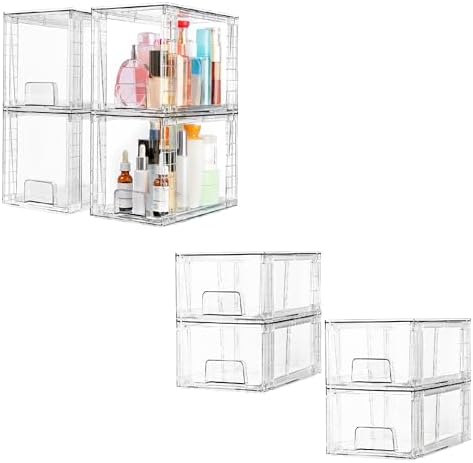 Amazon.com: Vtopmart 4 Pack 7" and 4 Pack 4.4" Clear Assemble Storage ...