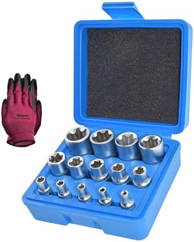 Amazon.com: CASOMAN 14 Pieces Female E-TORX Star Socket Set, Female ...