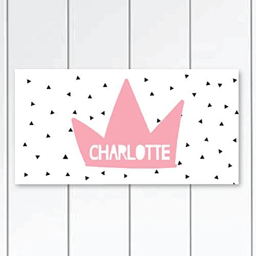 Amazon.com: Princess crown - black and white nursery - triangle bedroom ...
