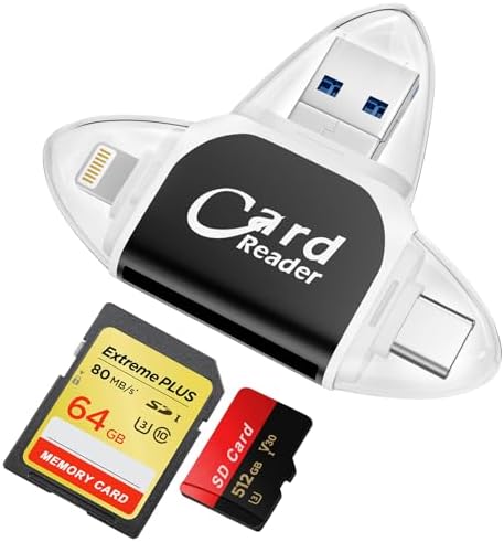 Multi-Port 4 in1 Universal SD TF Card Reader, SD/Micro SD Card Reader ...