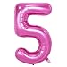 Amazon.com: Tellpet Pink Number 5 Balloon, 40 Inch : Home & Kitchen