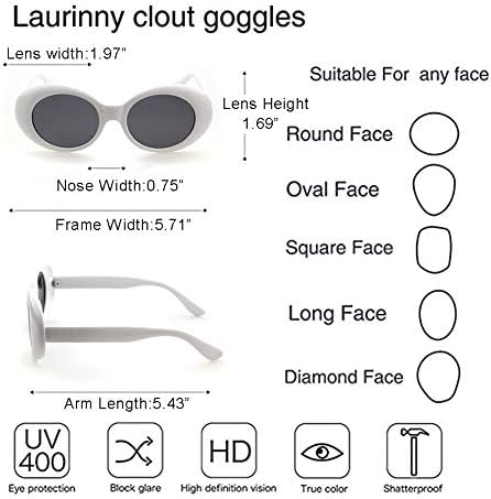 Amazon.com: Authentic Clout Goggles Bold Oval Retro Mod Kurt Cobain ...
