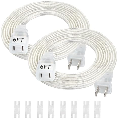 Amazon.com: 2 Pack 10FT Clear Extension Cord Indoor Thin, Invisible ...