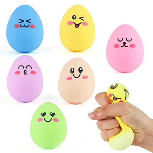 Easter Egg Anti-Stress Ball x 6 Pieces, XiXiRan Squeeze Easter Egg Toy ...