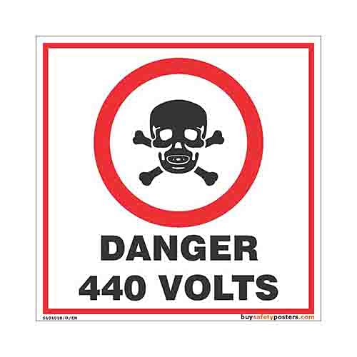 buysafetyposters.com - Danger 440 Volt Display Sign In English - PVC ...