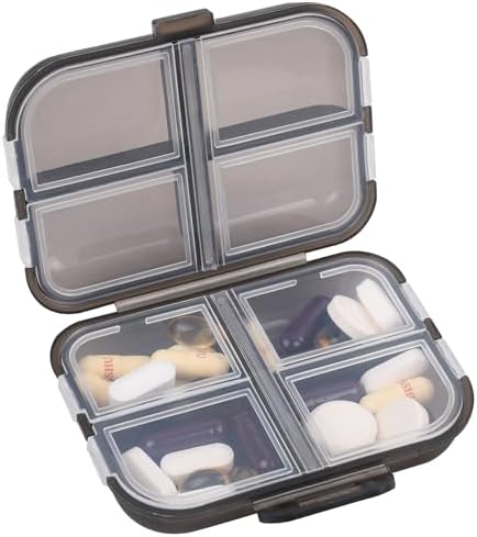 Amazon.com: Travel Pill Organizer Small 8 Grid Compartments Pill Holder ...