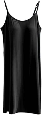 Amazon | [naokao] レディース カップ付き ブラトップ キャミソール ワンピース インナードレス ペチコート ロング ...