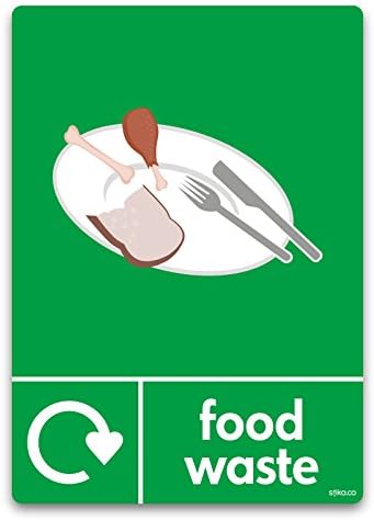 Food Waste Bin StickerSign - WRAP, Self Adhesive Vinyl [A6 100mm x ...