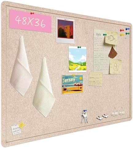 PTPDgPg Large Bulletin Board - 48 x 36 in | Large Felt pin Boards for ...