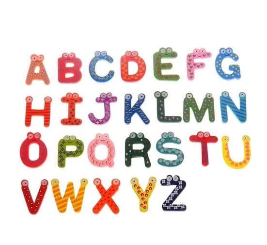 NURTURE BUDDY Colorful Wooden Alphabet Letters A-Z Fridge Magnets ...