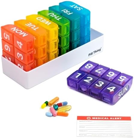Amazon.com: 7 Times a Day Weekly Pill Box Organizer Case, Secure 7X ...